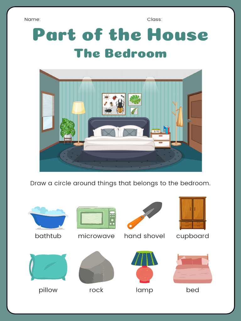 Bedroom Objects Worksheet | PDF