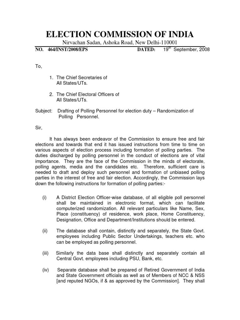 Randomization of Polling Personnel | PDF | Databases | Political Events
