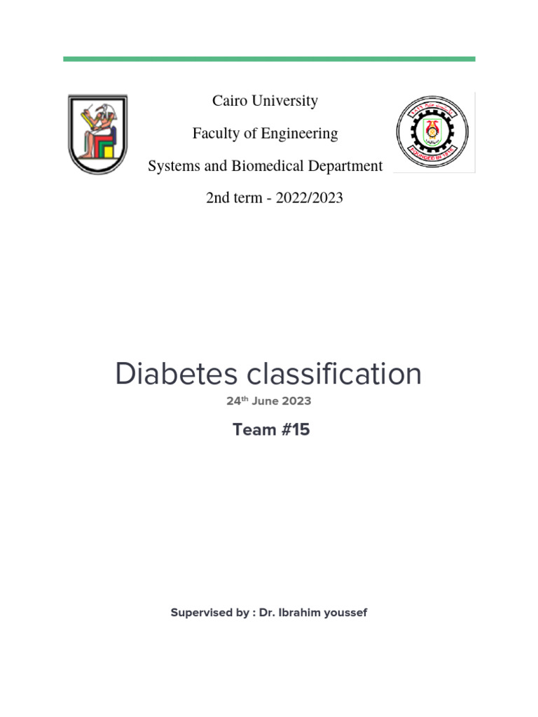 Diabetes Classification Report | PDF | Statistical Classification ...