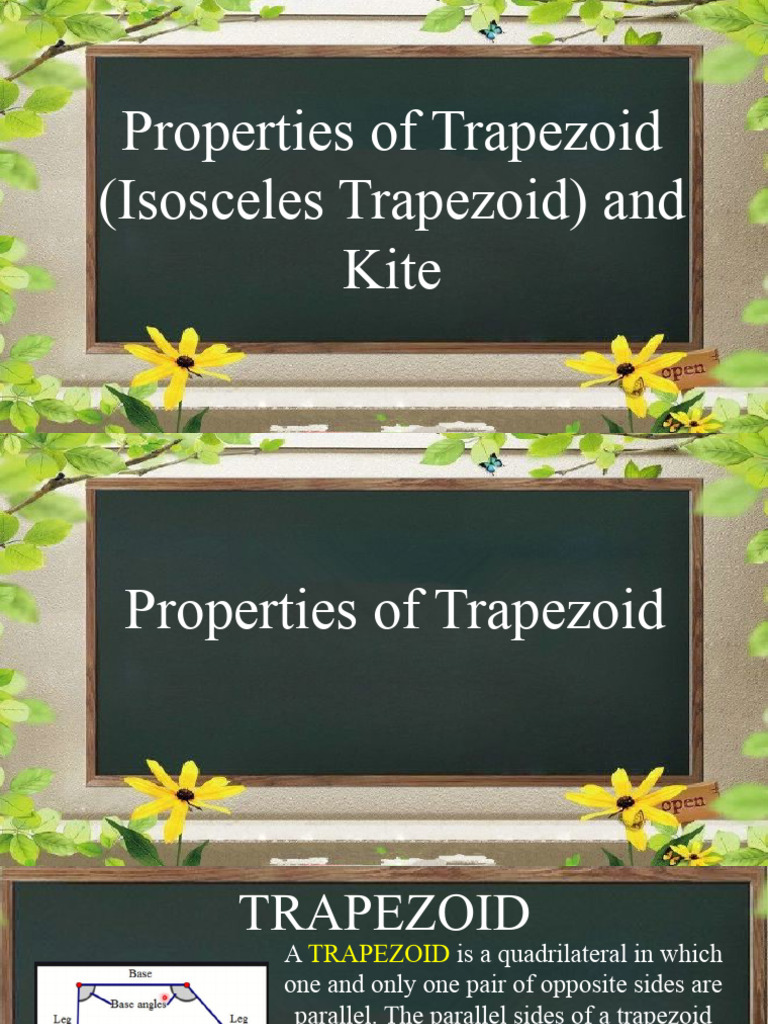 Trapezoid and Kite Properties Guide | PDF | Classical Geometry ...