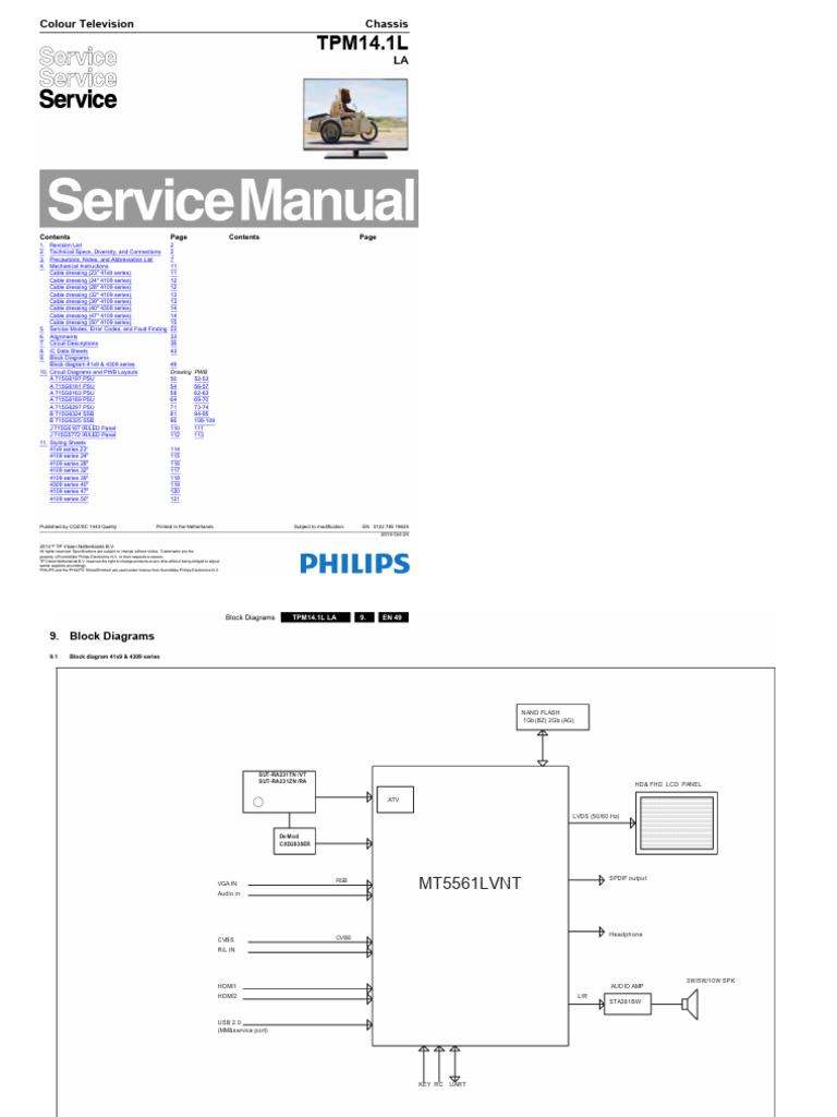 Fuente Philips 40 - 39PFG4109-78 - 77 Ch-33073. TPM14.1L - LA-x | PDF | Information And ...