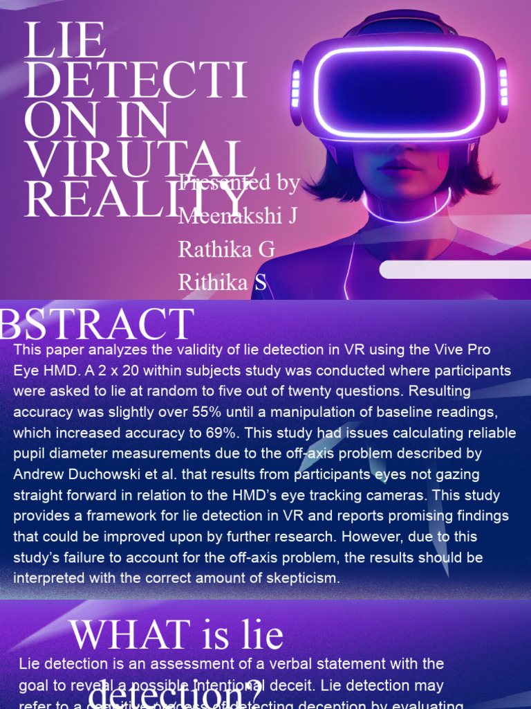 Lie Detection in Virutal Reality | PDF | Human Communication