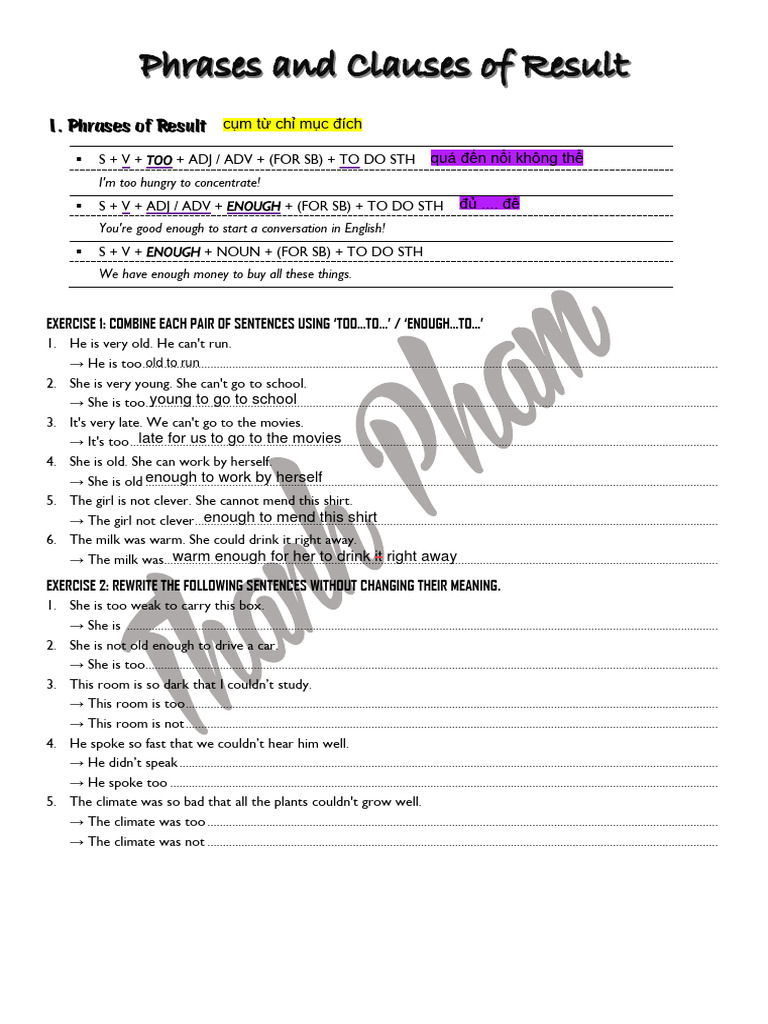 Phrases and Clauses of Result | PDF | Syntax | Semantic Units