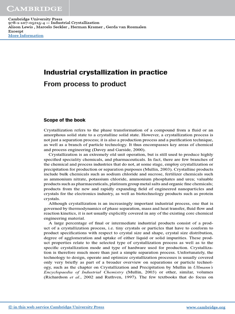 Excerpt | Download Free PDF | Crystallization | Solubility