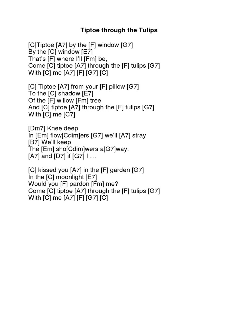 Tiptoe Through The Tulips | PDF