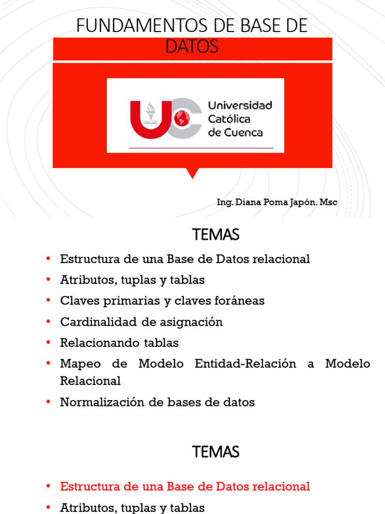 Fundamentos del Modelo Relacional | PDF | Base de datos relacional ...