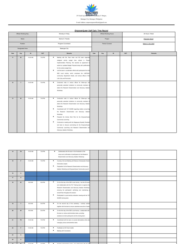 EQ - PC - DTR (March 11-25, 2024) - Signed | PDF