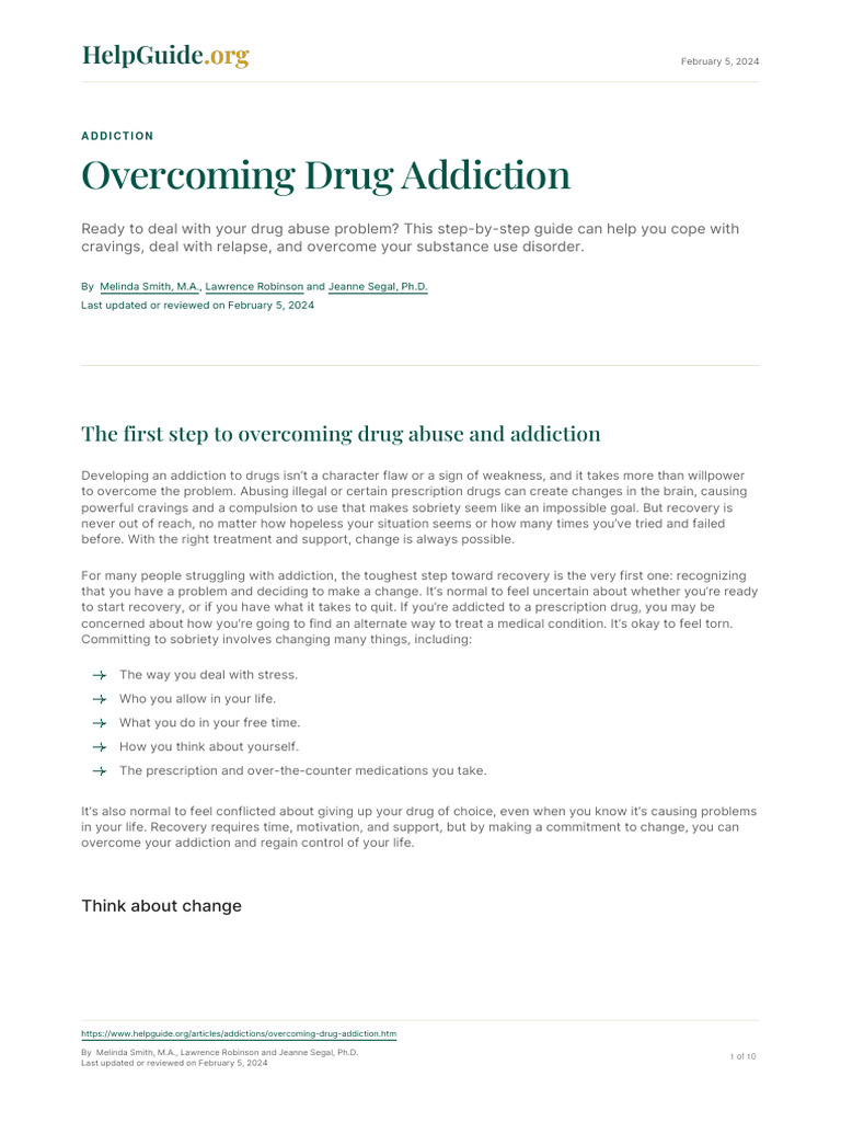 Overcoming Drug Addiction | Download Free PDF | Drug Rehabilitation ...