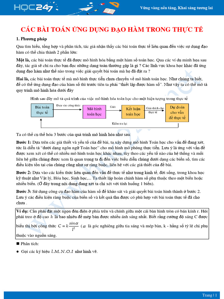 Cac Bai Toan Ung Dung Dao Ham Trong Thuc Te | PDF