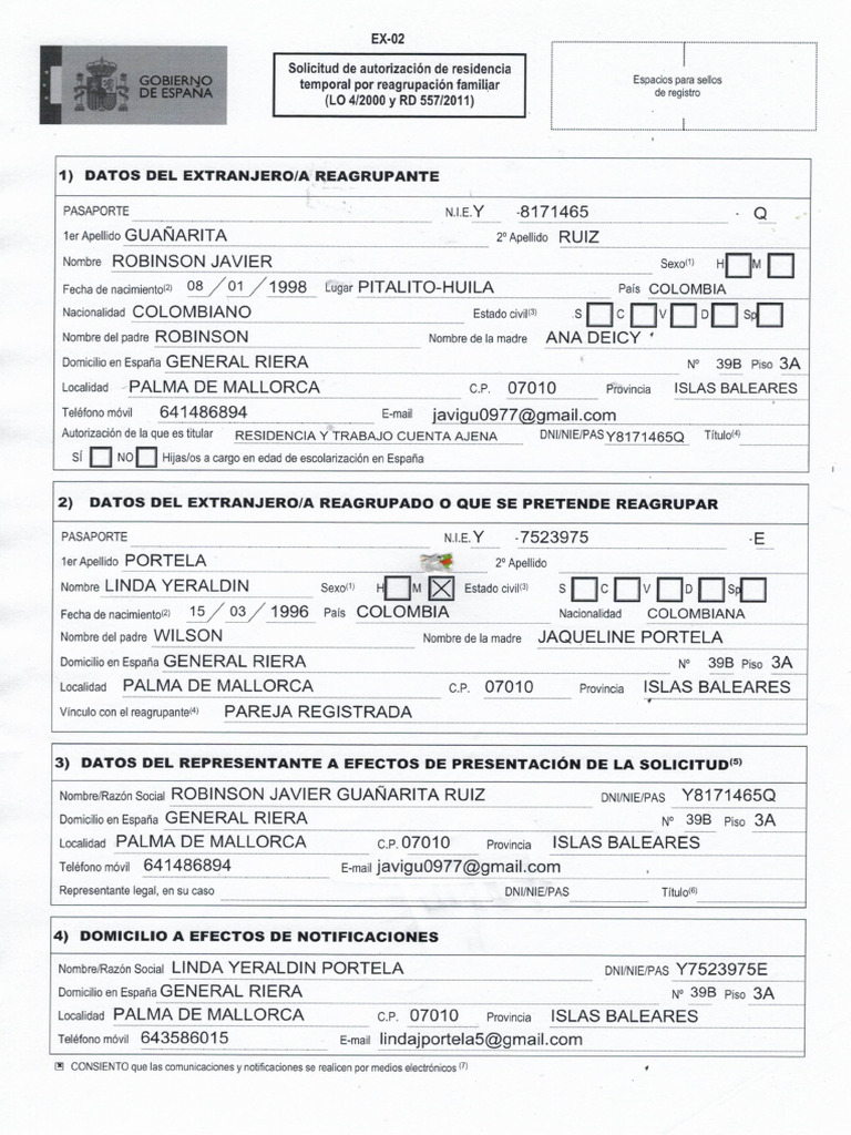 Formulario Solicitud | PDF