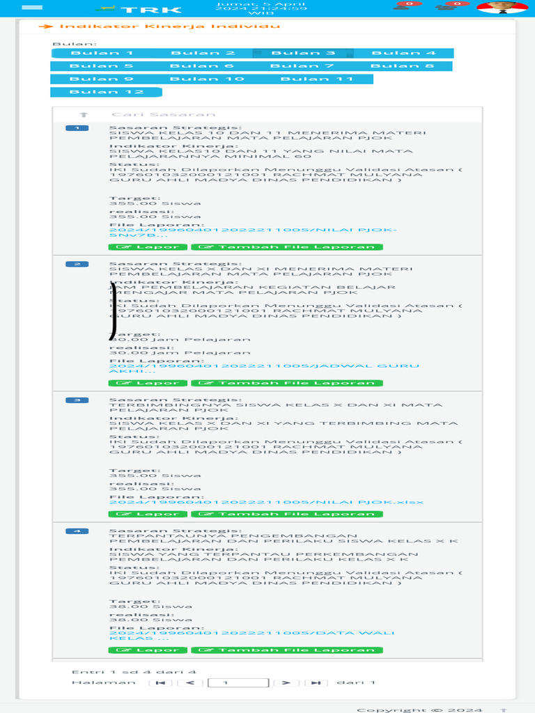 Indikator Kinerja Individu TRK Jabar | PDF