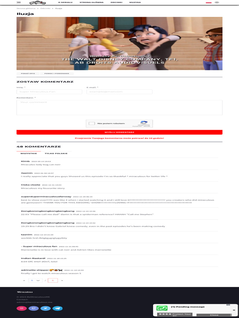 Oglądaj Miraculum Biedronka I Czarny Kot Iluzja Sezon 5 Epizod 05