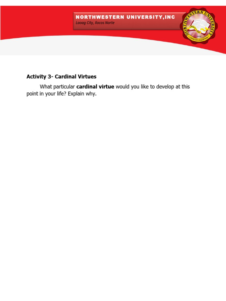 Activity 3 - Cardinal Virtues | PDF