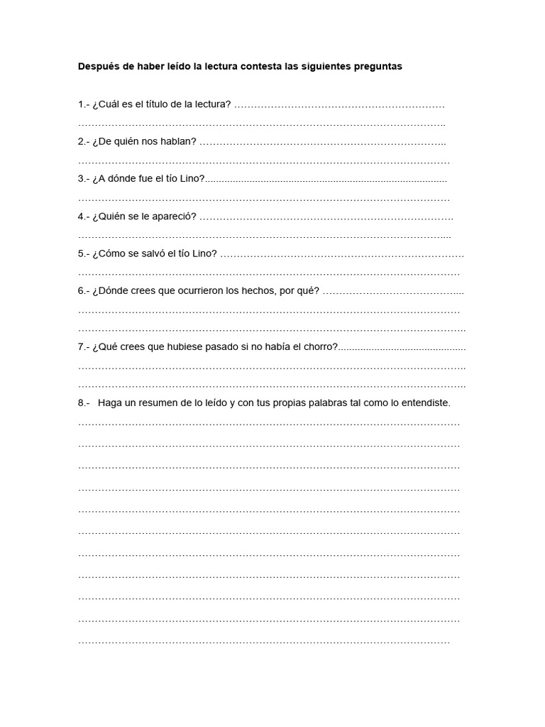 Después de Haber Leído La Lectura Contesta Las Siguientes Preguntas | PDF