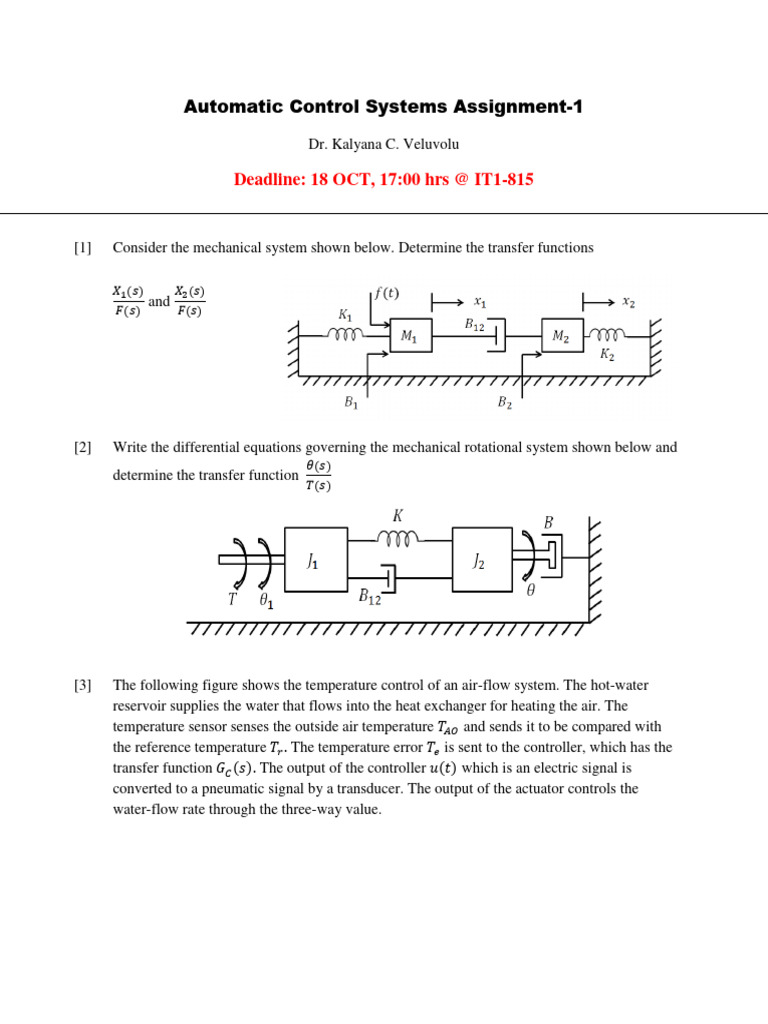 Acs 2019s2 Assn1 | PDF | Damping | Electrical Engineering