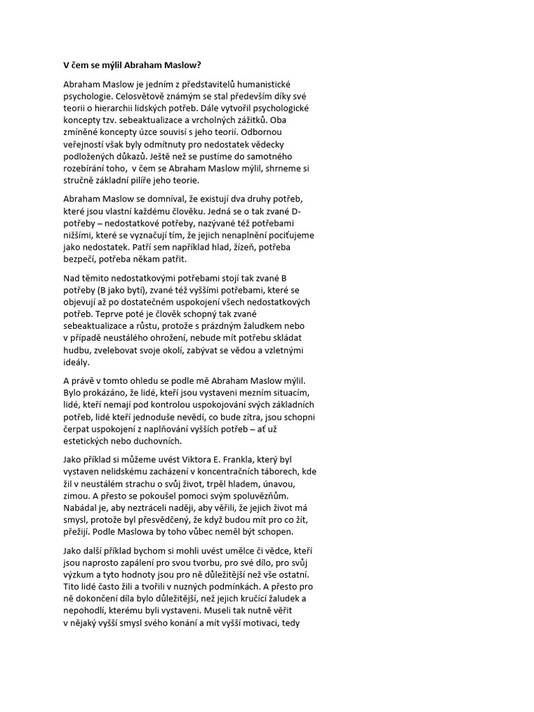 Maslow Esej | PDF