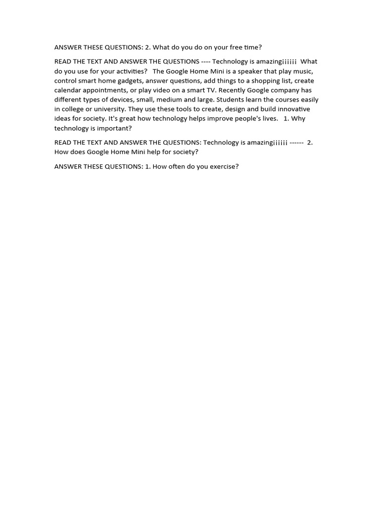 Answer These Questions | PDF