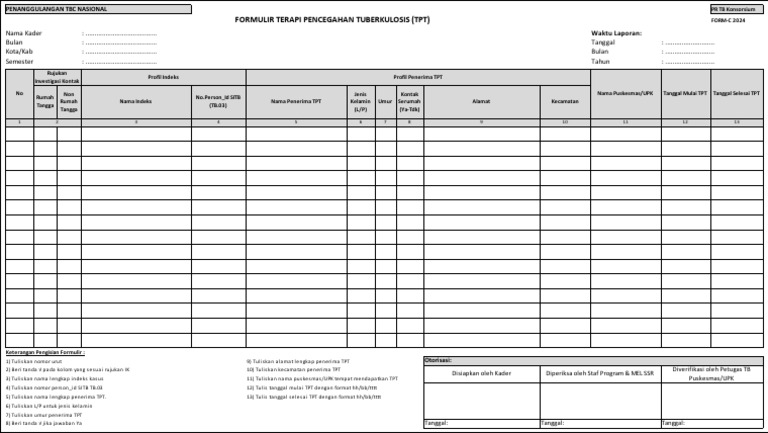 Formulir TPT Penanggulangan TBC Nasional | PDF