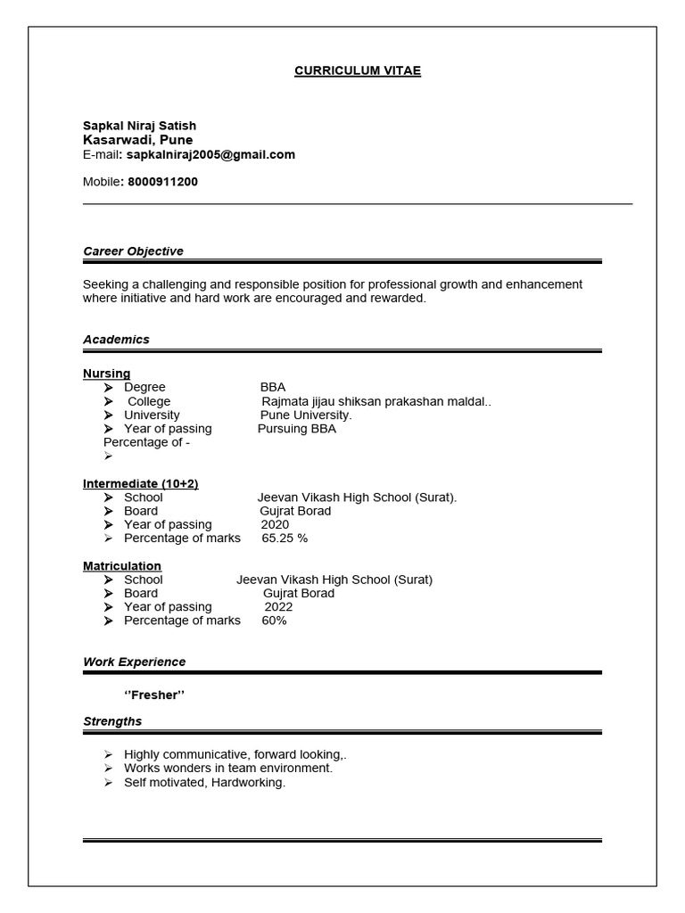Niraj Sapkal Resume | PDF