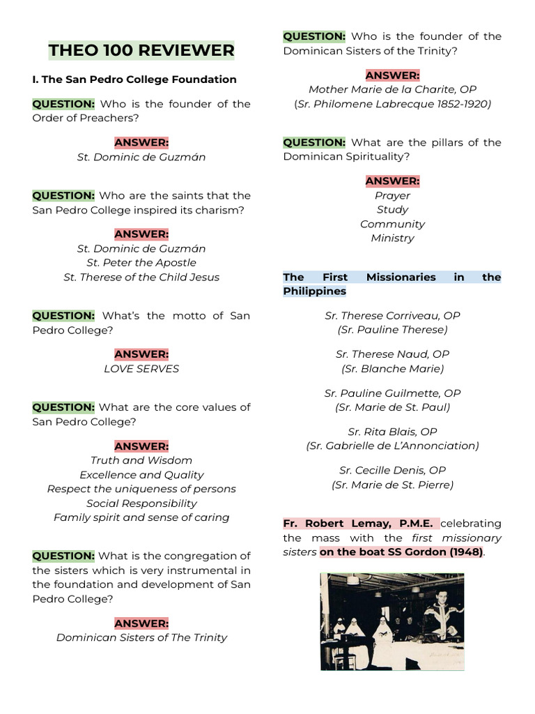 Theo 100 Reviewer | Download Free PDF | Dominican Order | Saint Peter