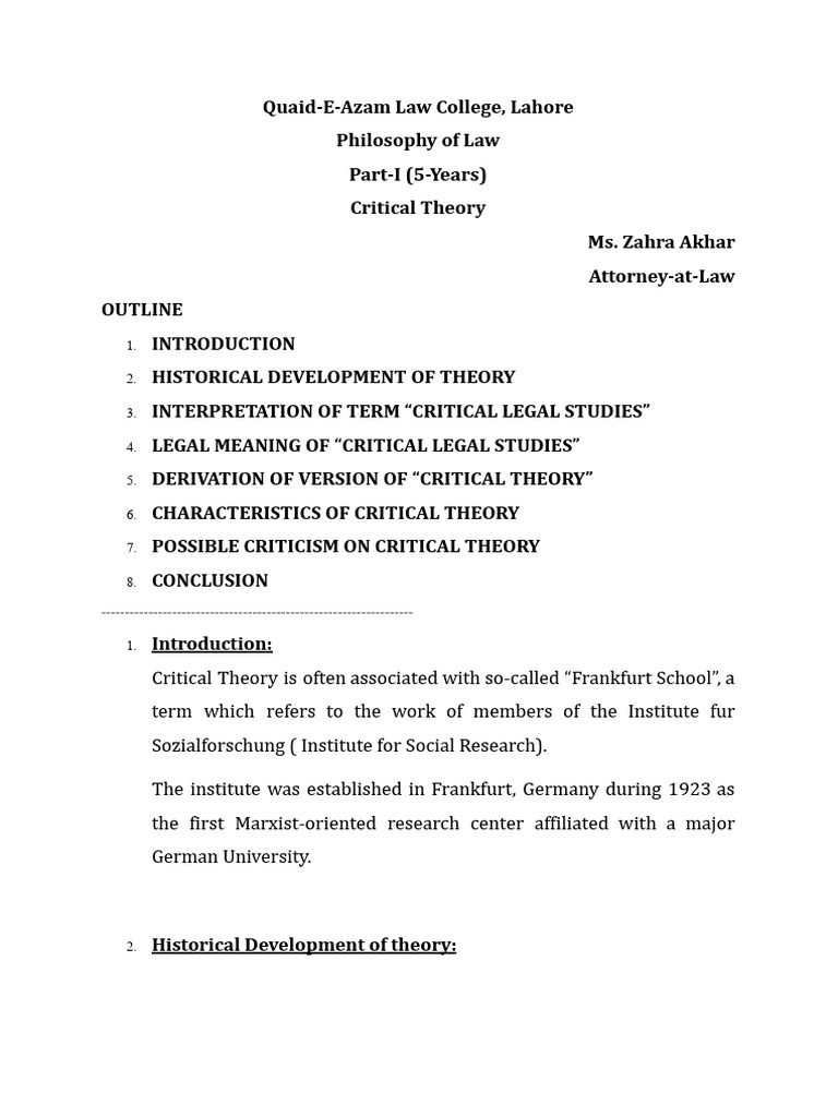 Critical Theory | PDF | Critical Theory | Theory Critical Theory | PDF | Critical Theory | Theory