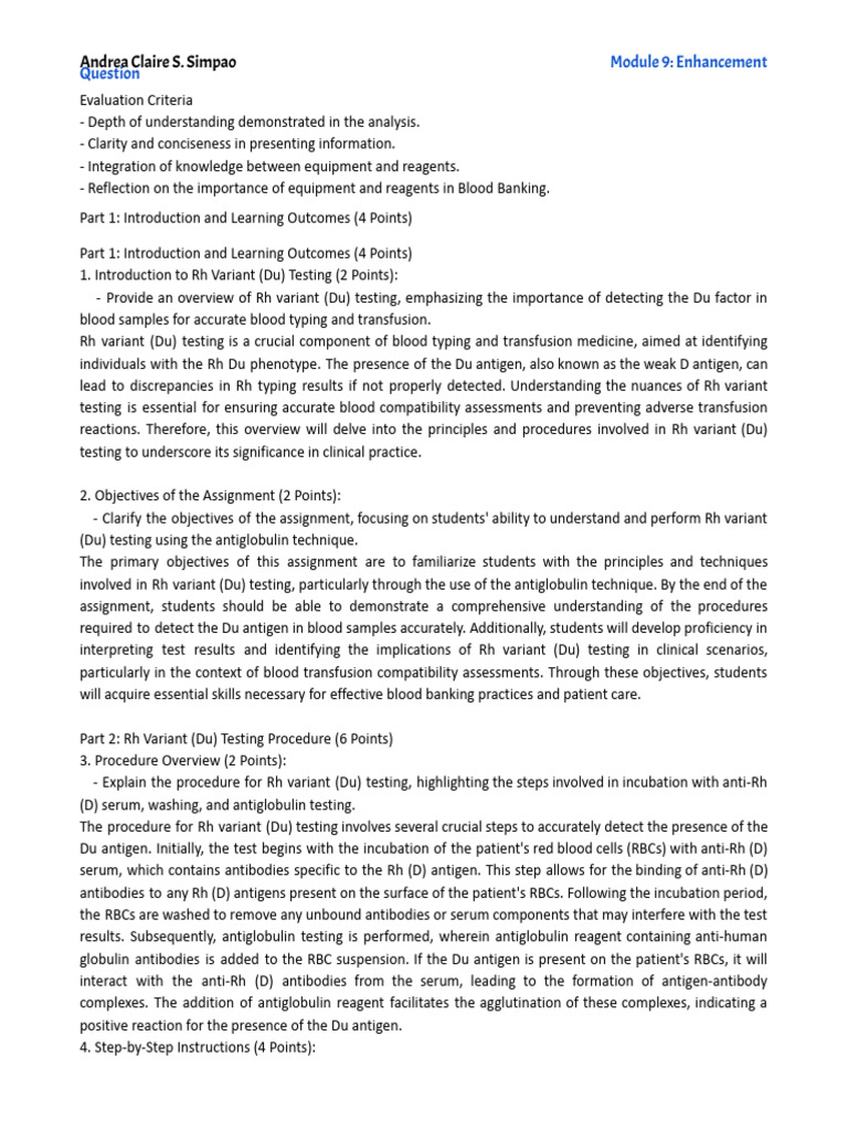 SIMPAO BB Lab - Activity #9 | PDF | Blood Type | Blood Transfusion