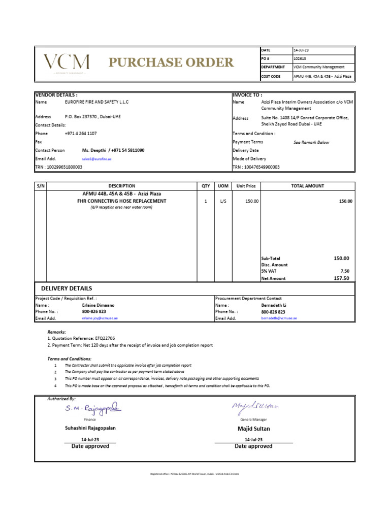 Lpo102613-Eurofire-fhr Connecting Hose Replacement-Plaza | PDF ...