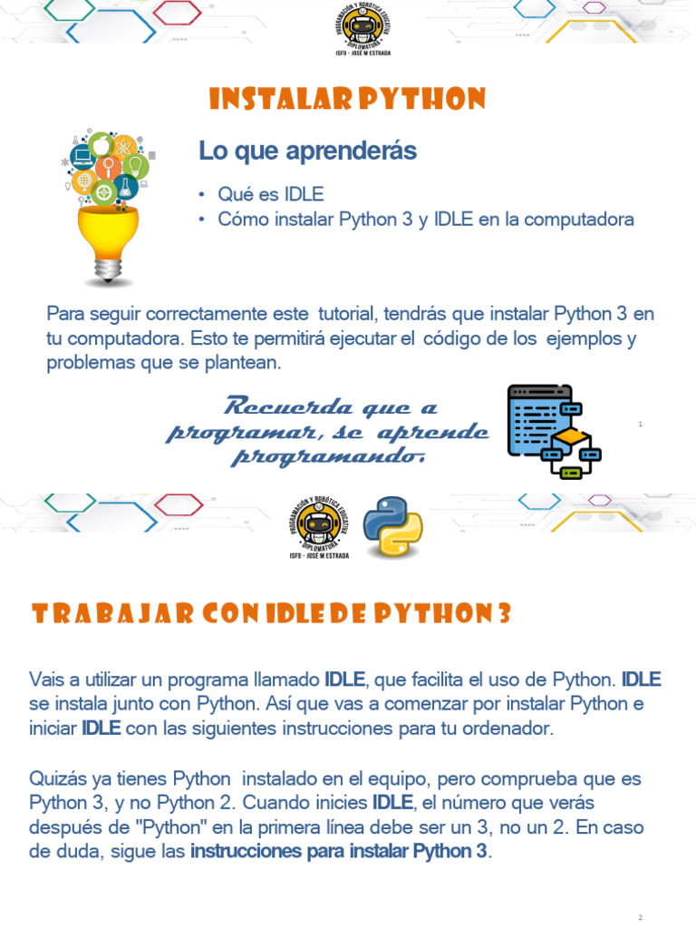 Instalar_python | PDF | Python (lenguaje de programación) | Lenguaje de programación