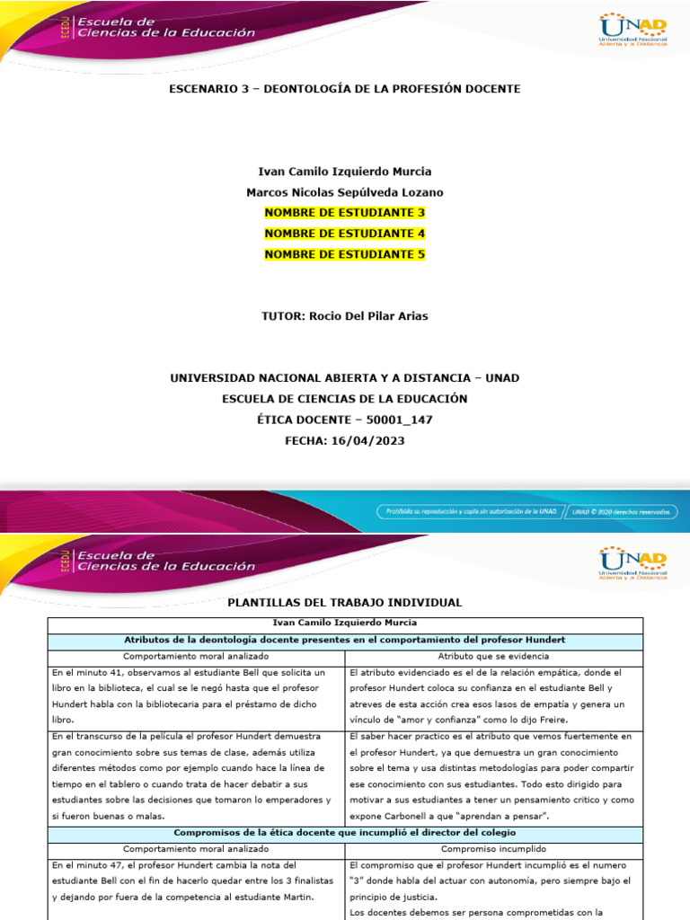 Escenario 3 50001 147 Escenario3 | PDF | Maestros | Moralidad