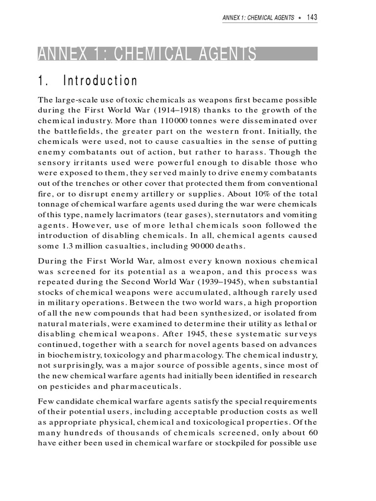Chemical Agents | PDF | Chemical Warfare | Nerve Agent