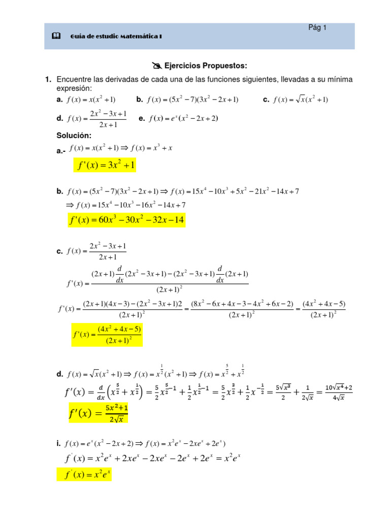 Tema 4 Derivada de Una Función Ejercicios Propuestos | PDF | Velocidad | Matemáticas