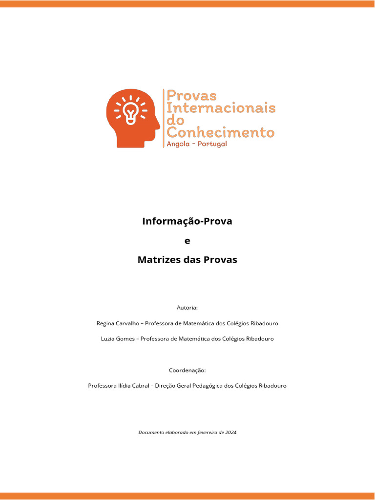 PIC - Informação-Prova e Matrizes Das Provas | PDF | Trigonometria ...