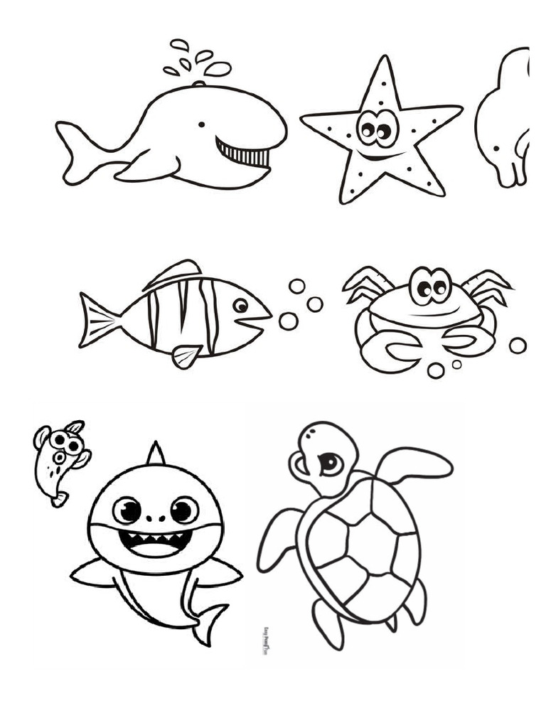 Sea Animals To Color | PDF