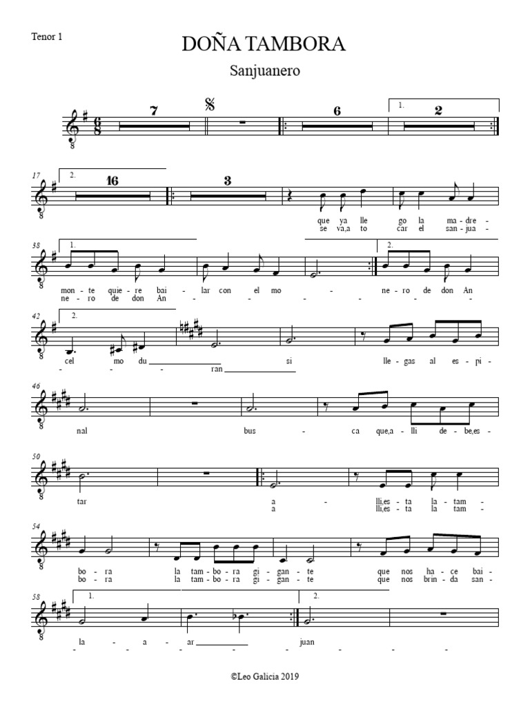 TAMBORA GIGANTE - Tenor 1 | PDF