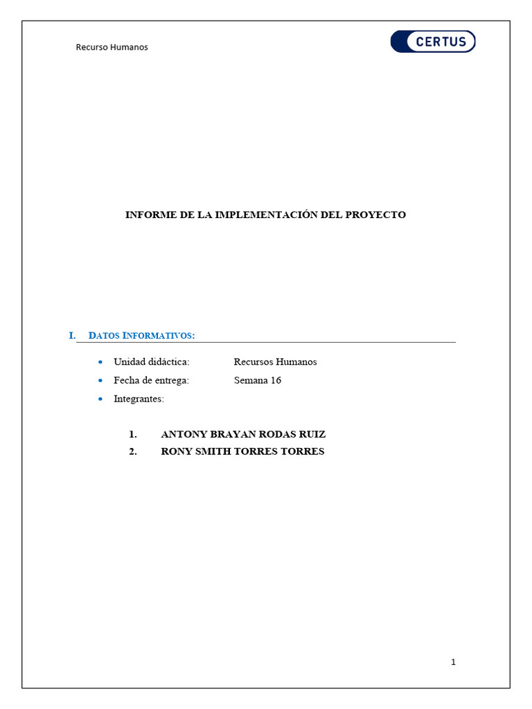 Informe de rrhh ACT 3 | PDF | Gestión de recursos humanos | Business