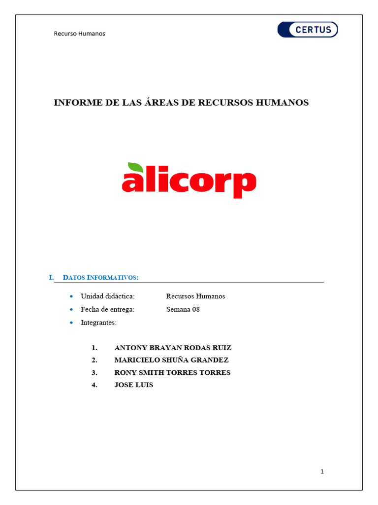 Informe de RRHH ACT 2 | PDF | Business | Marketing