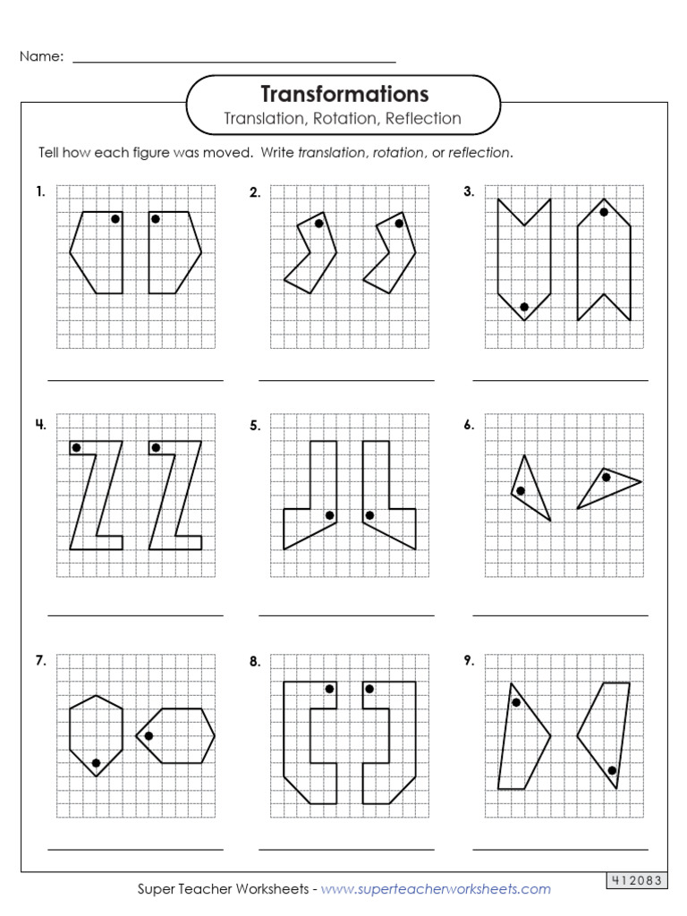 Transformations Translation Rotation Reflection - TTRRW | PDF
