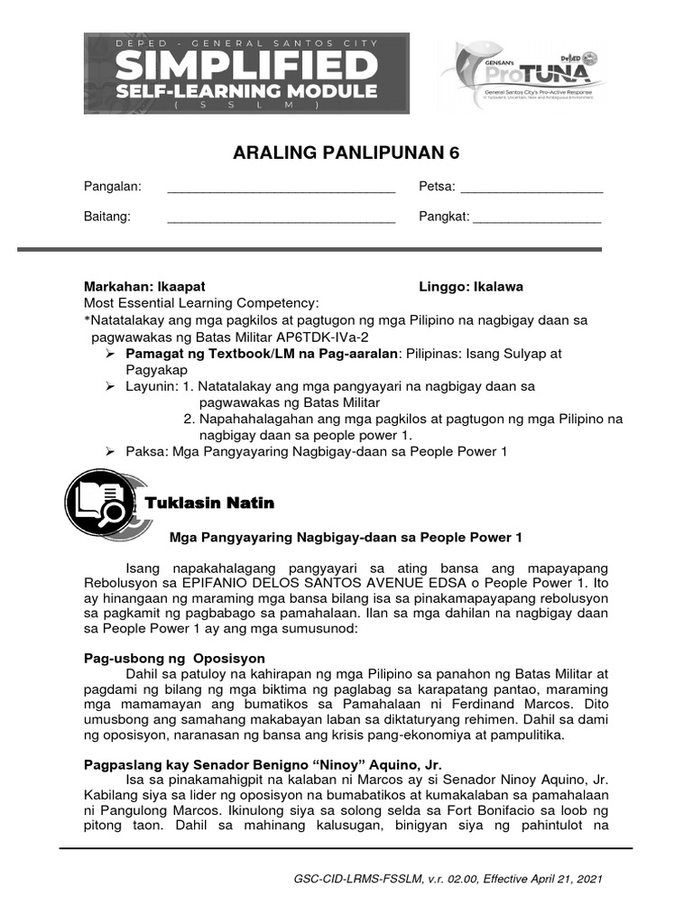 AP6-Q4- Week 2 | PDF