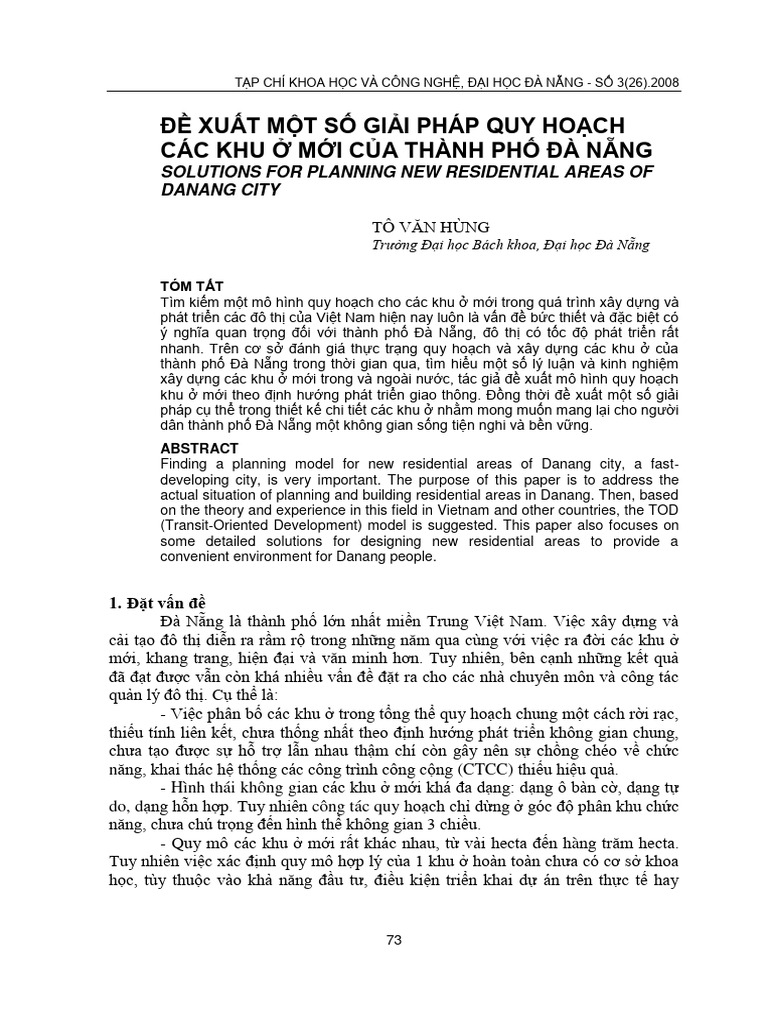 Xut MT S Gii Phap Quy Hoch Cac Khu | PDF