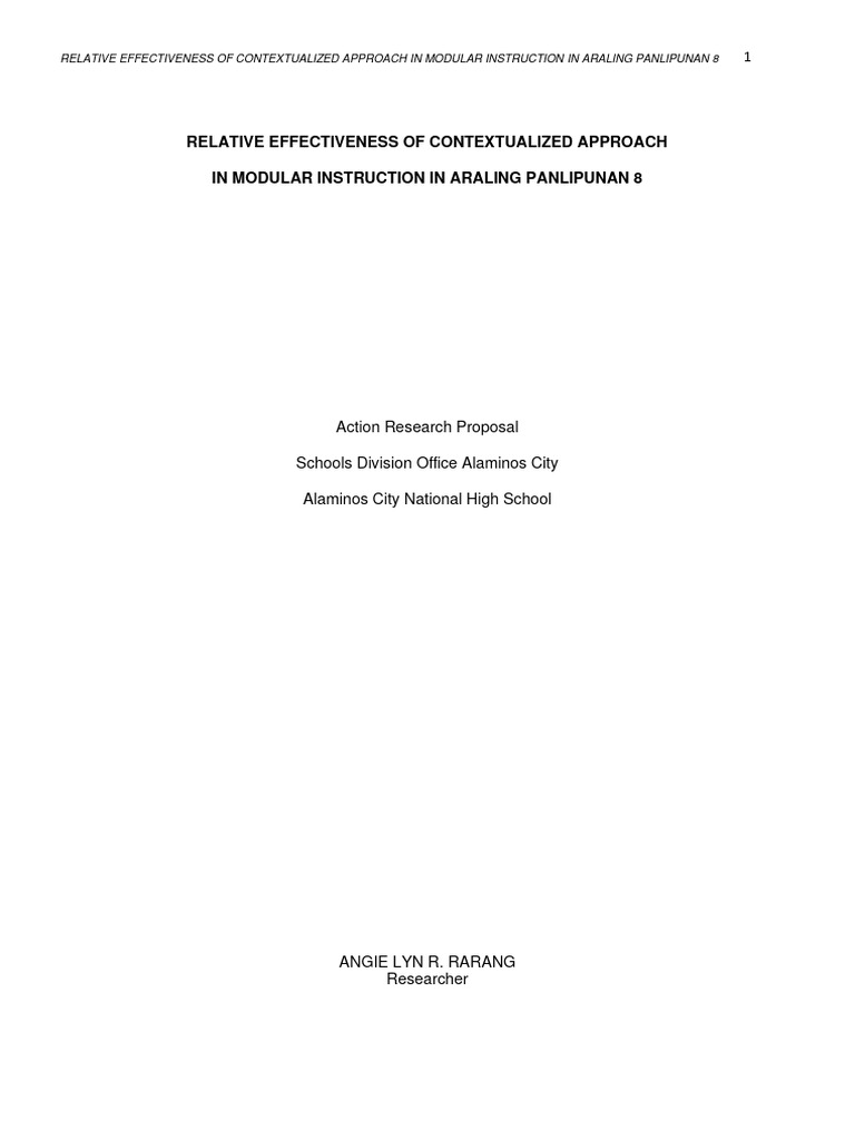 Job-Embedded Learning Output-Action Research Proposal | PDF | Learning ...
