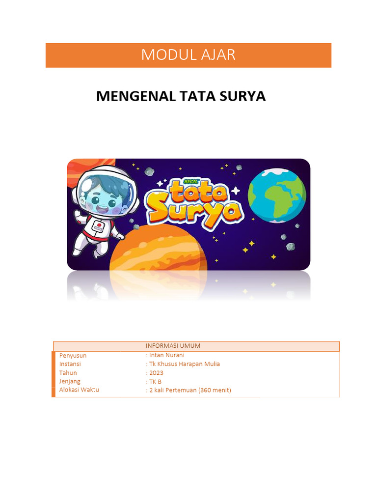Modul Ajar Tata Surya Intan Nurani - PDF - 20231128 - 232615 - 0000 | PDF