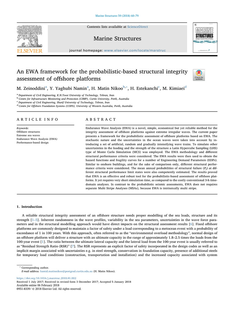 An EWA Framework For The Probabilistic-Based Structural Integrity Assessment of Offshore ...