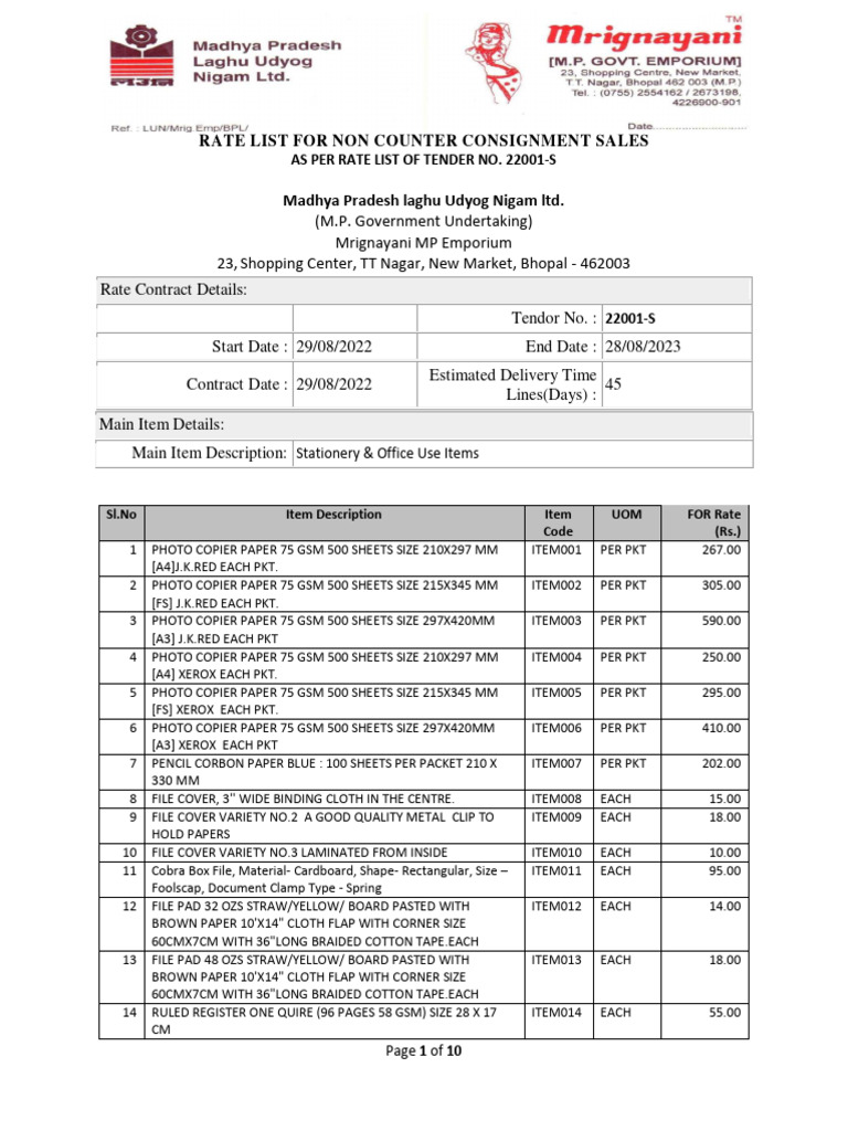 Rate List For Purchaser | PDF | Paper | Lamination