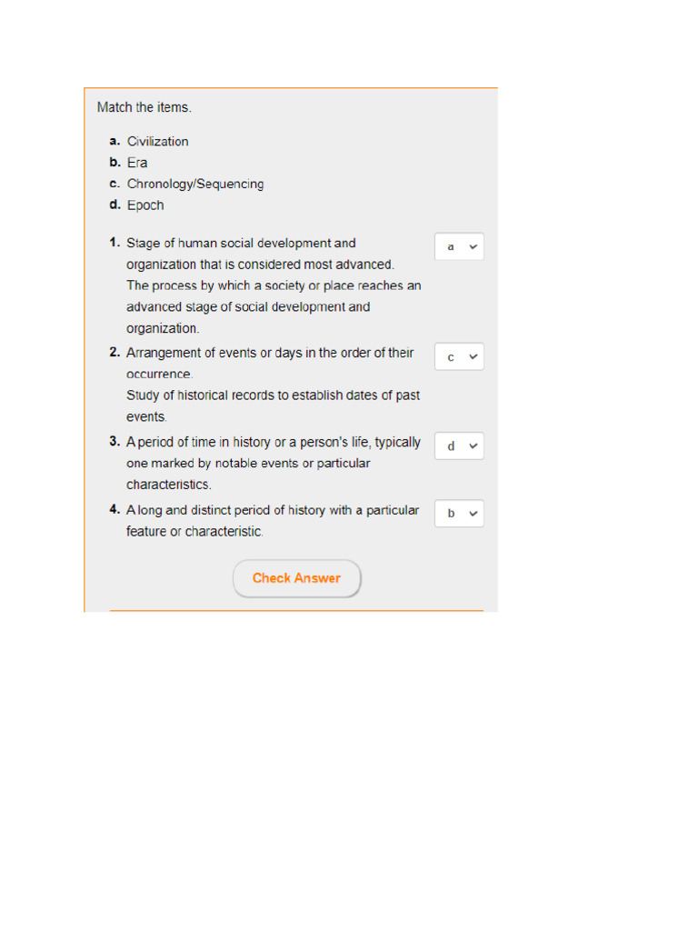 Quiz 1.4.1 - Define World Civilization Vocabulary | PDF