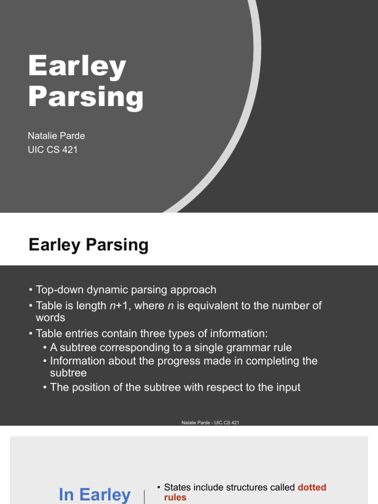 NLP-Module-3.1-Earley Parsing | PDF | Parsing | Metalogic NLP-Module-3.1-Earley Parsing | PDF | Parsing | Metalogic