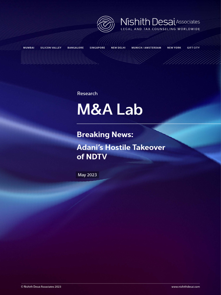 M&A - Lab - Adanis Hostile Takeover of NDTV | PDF | Takeover | Stocks