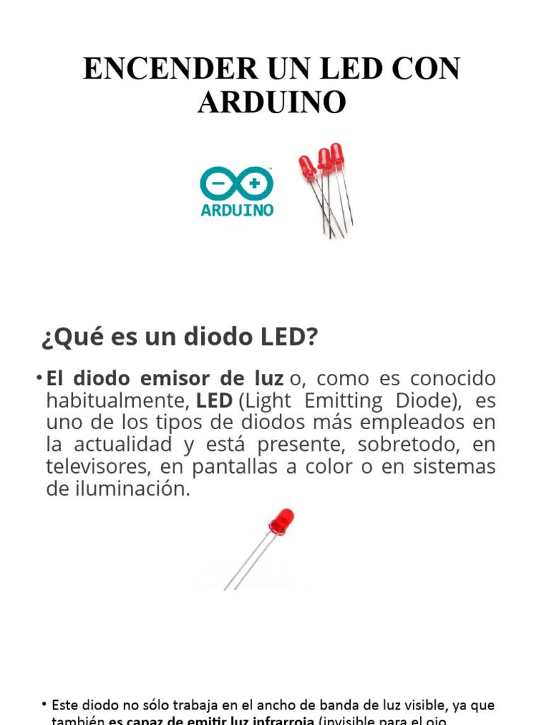Encender Un Led Con Arduino | PDF | Diodo emisor de luz | Diodo