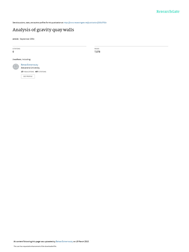 Analysis of Gravity Quay Walls | PDF | Geotechnical Engineering | Friction