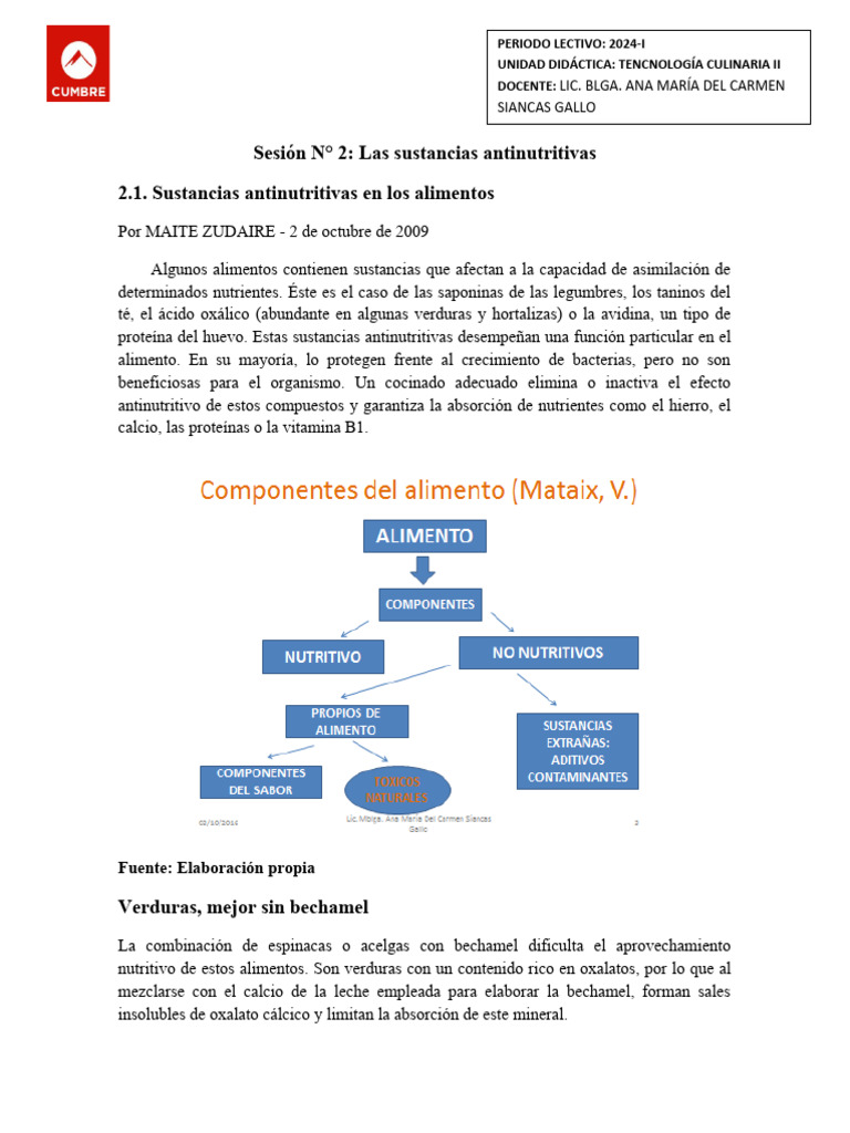 SEPARATA #02 Tecnología II | PDF | Vegetales | Alimentos