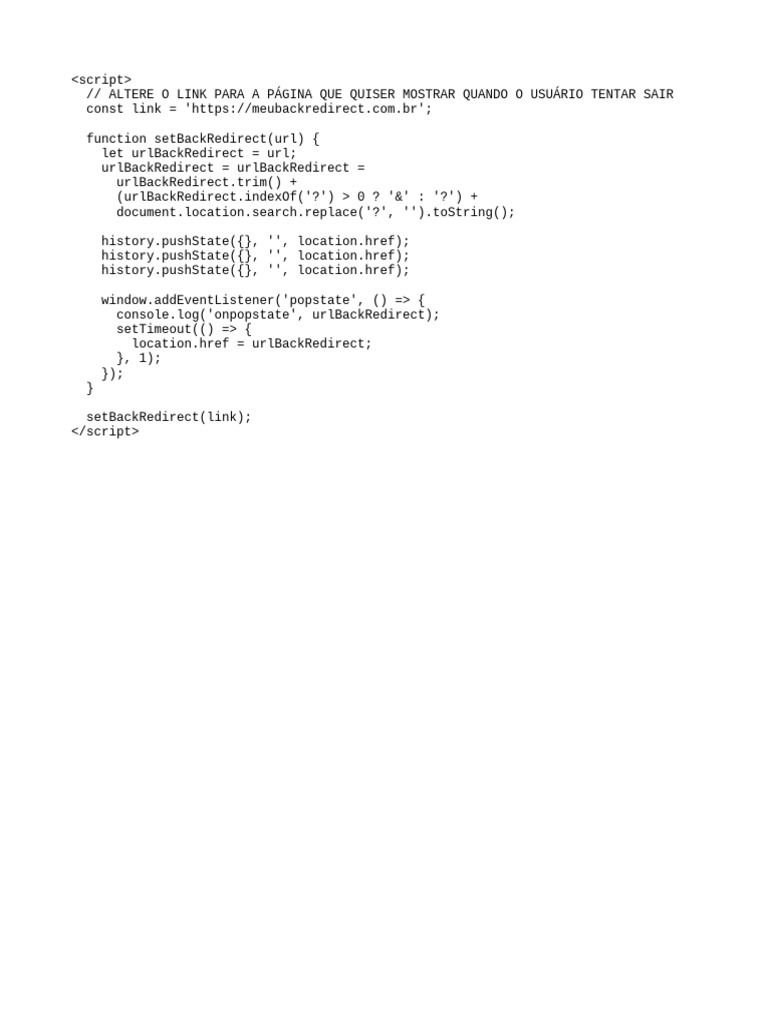UTMify Back Redirect Script | PDF